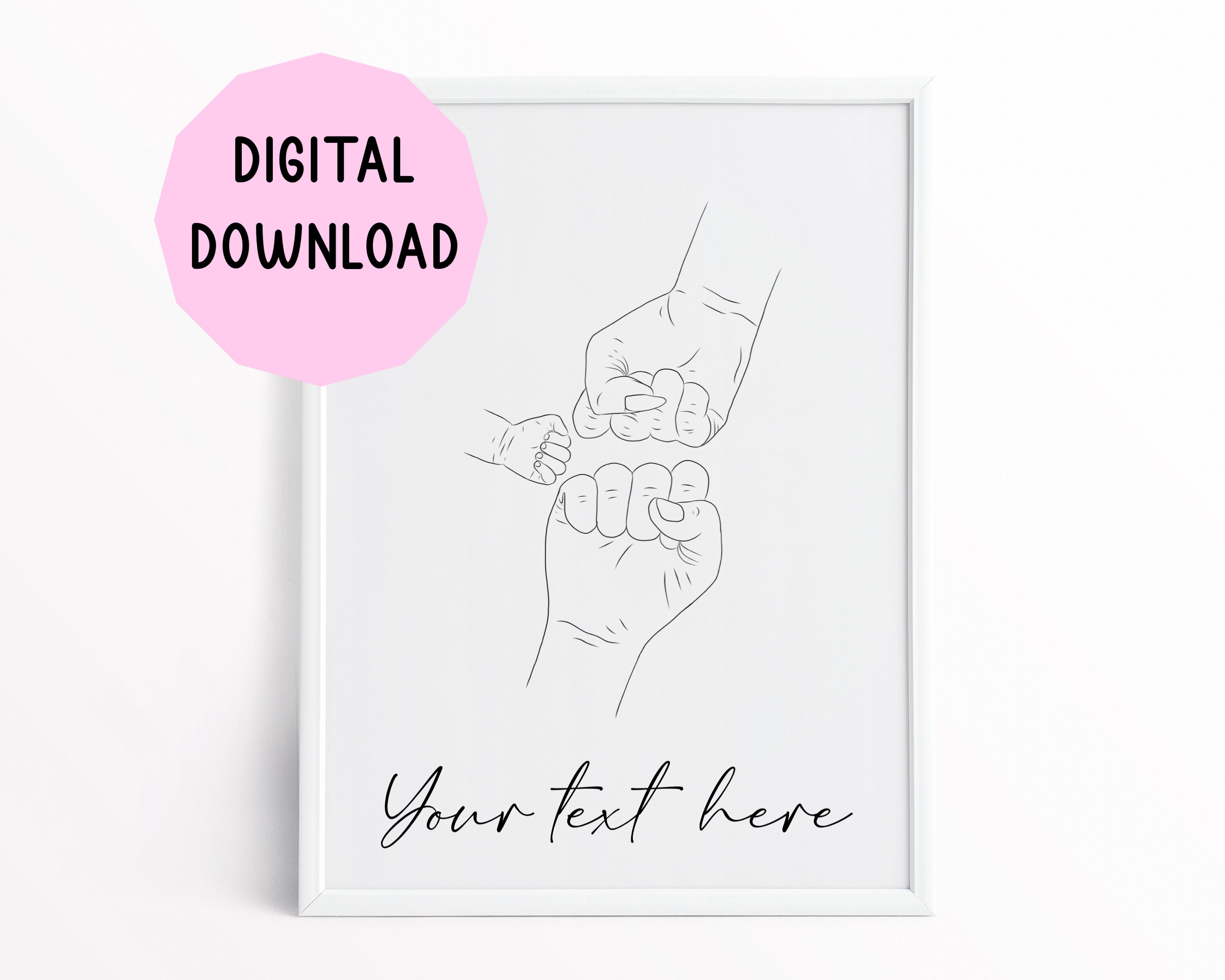 Custom Line Family Fist Bump Print, Family Hand Print, Mothers Day Gift ...