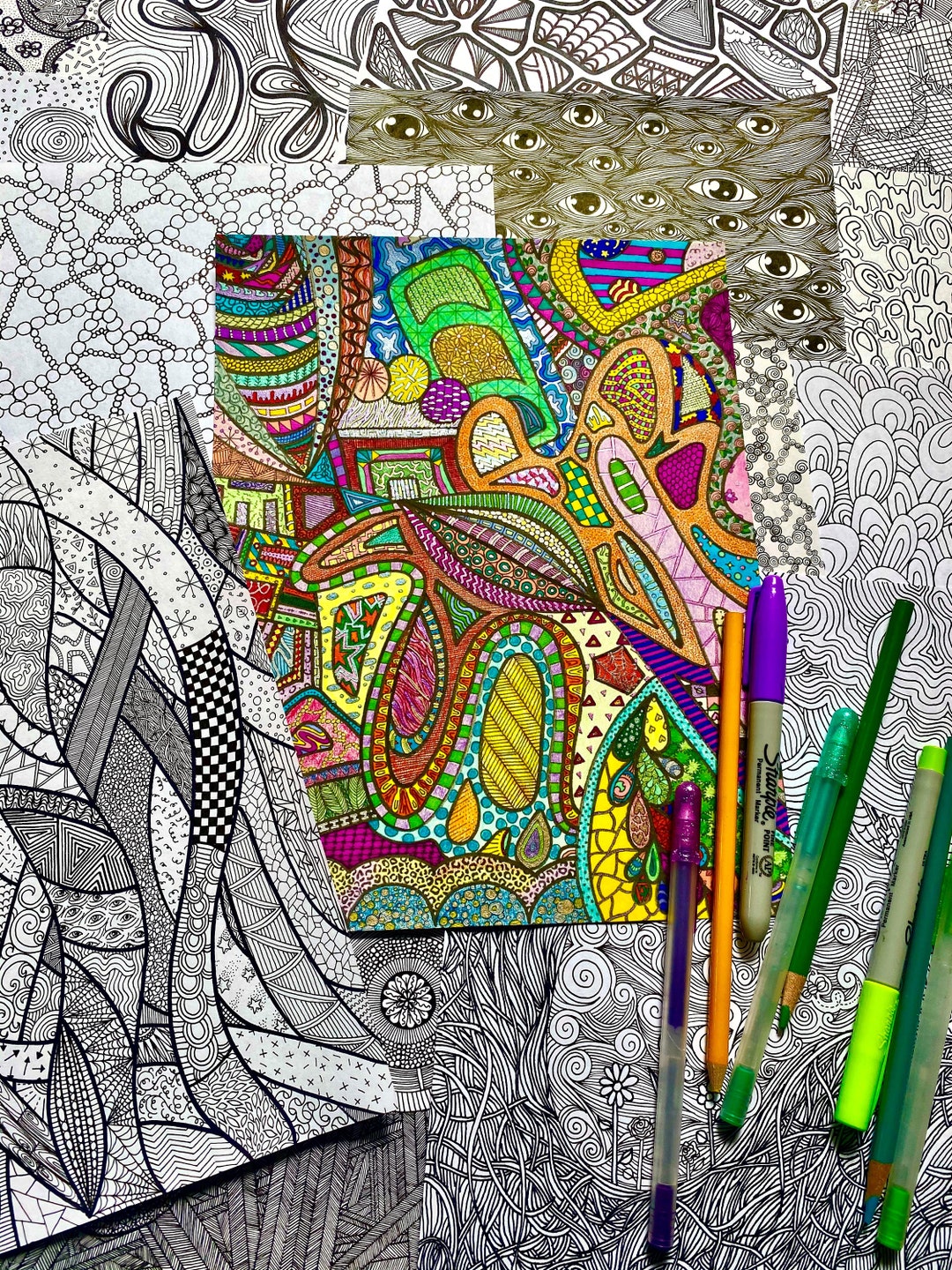 Instant Download 20 Highly Detailed Adult Coloring Pages - Book 1 - Etsy