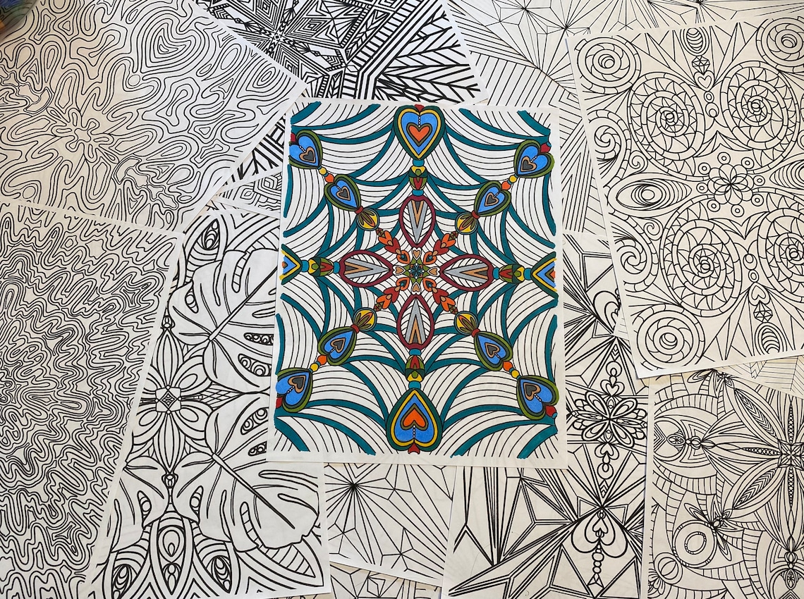 20 Instant Download Symmetry Printable Coloring Pages - Book 2 - Etsy