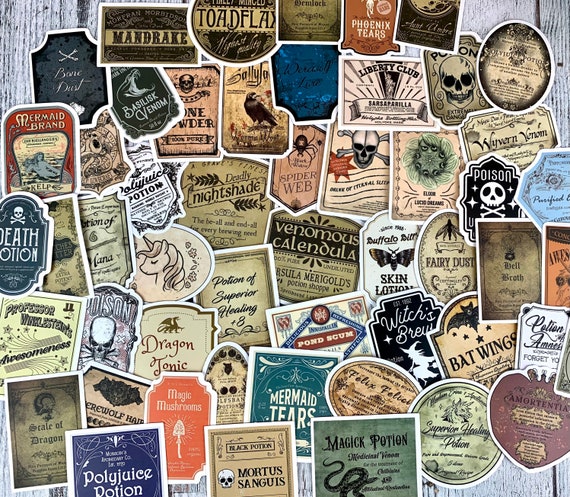 Potion Bottle Label Matte Vinyl Stickers - Etsy