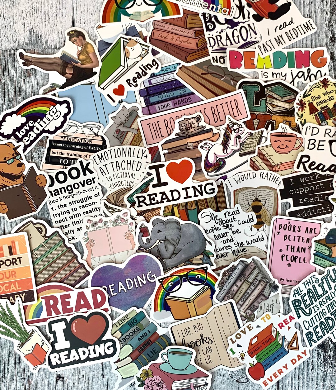 I Love Reading Mystery 10 Sticker Pack - Etsy
