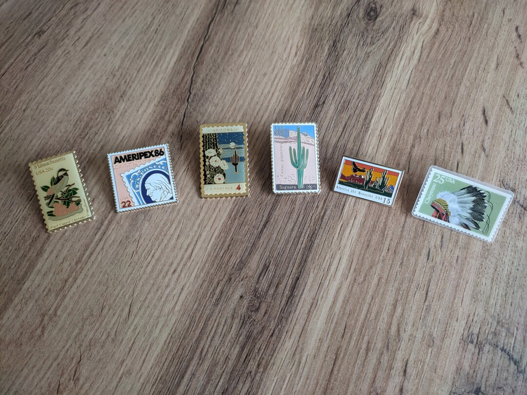 Original Vintage USA Post Stamp Pins USPS Stamp Pins - Etsy