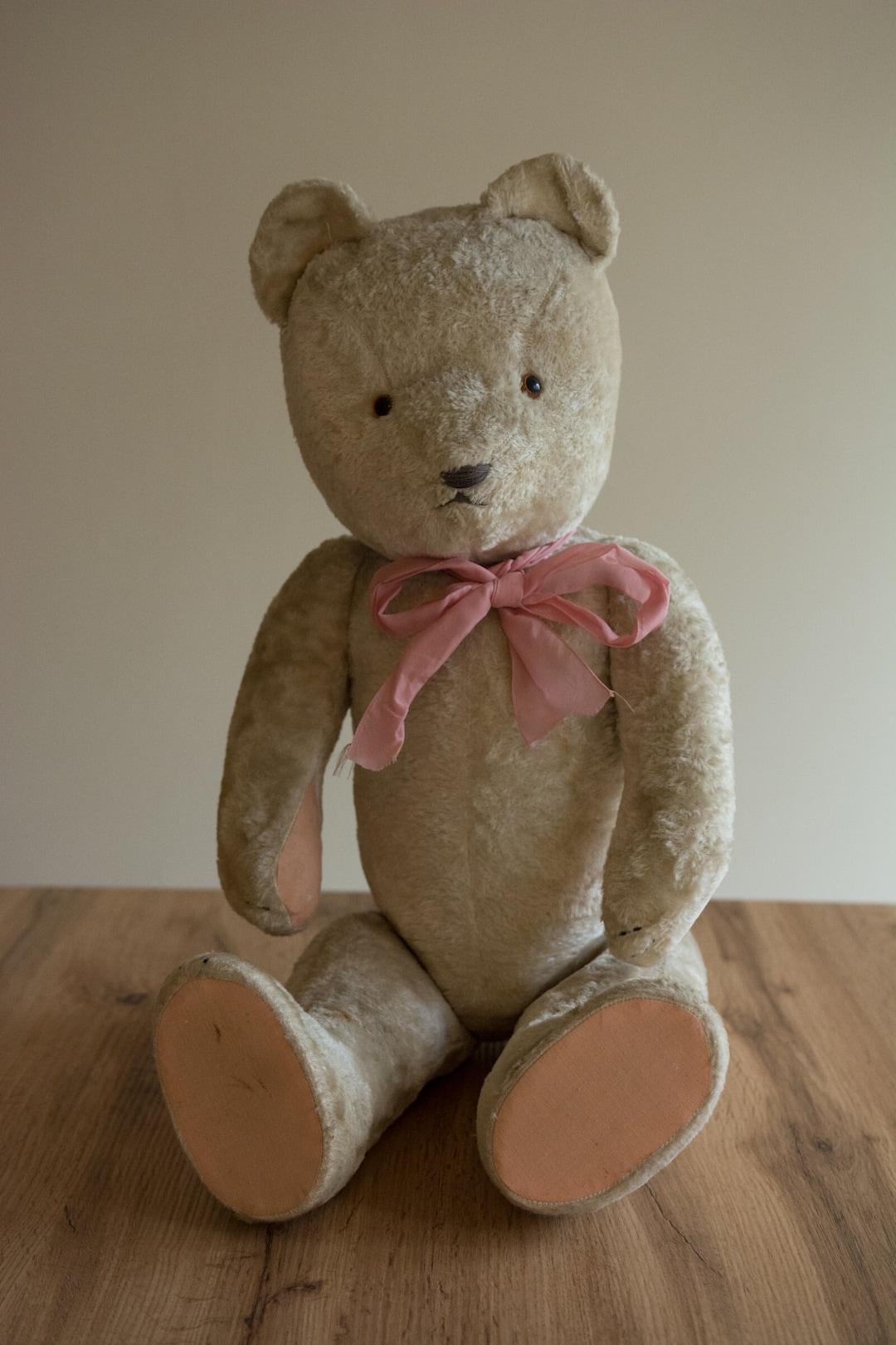 Vintage Large Teddy Bear Old Beige Bear Toy From the 1940's Big Soviet ...