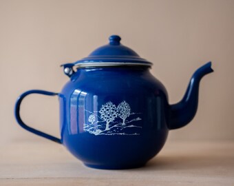 Navy Tea Kettle - Etsy