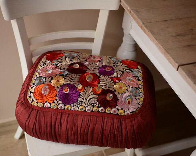 Vintage Hungary Hand Embroidered Matyo Cushion | Hungarian Matyo Folk ...