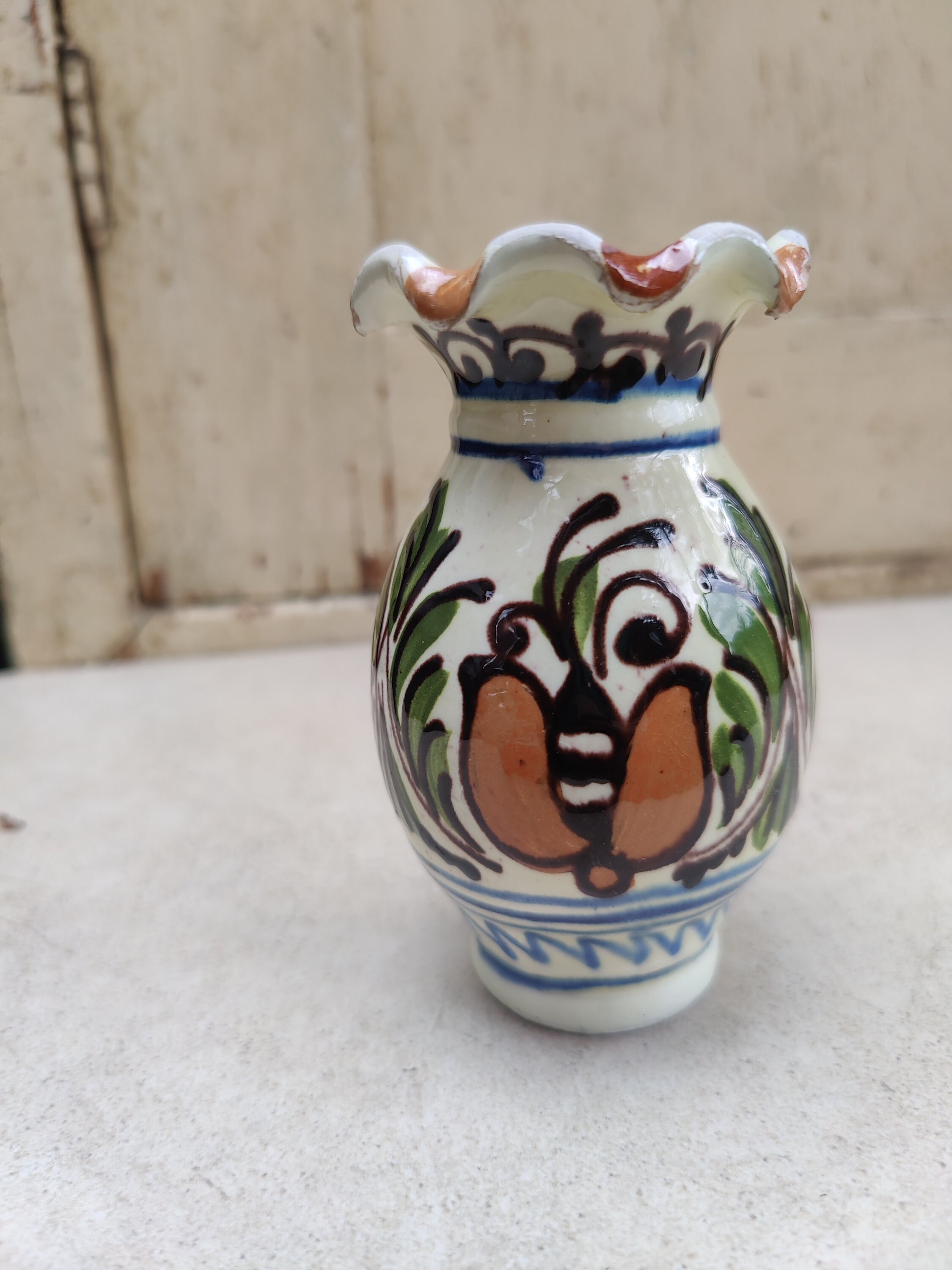 Vintage Colorful Hand Made Vase Original Folk Pitcher Korond Pottery ...