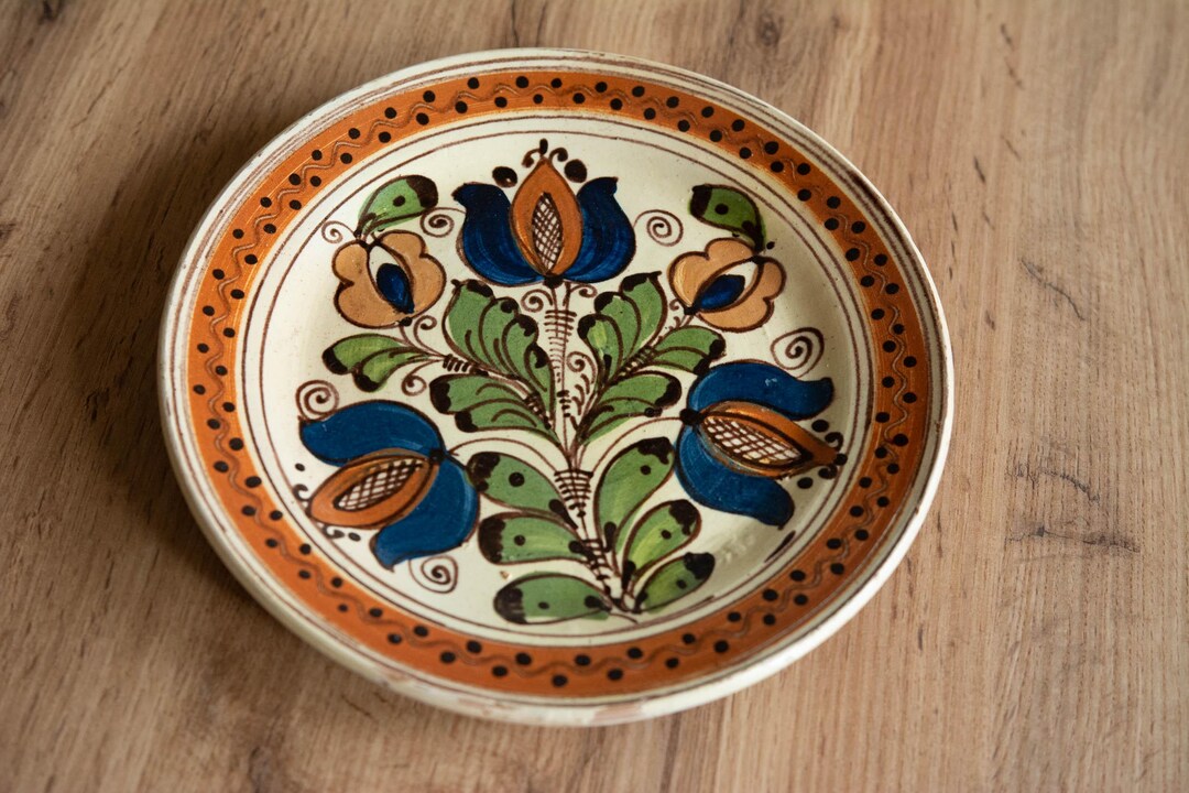 Vintage Pottery Wall Plate Multicolored Korond Wall Plate Antique ...