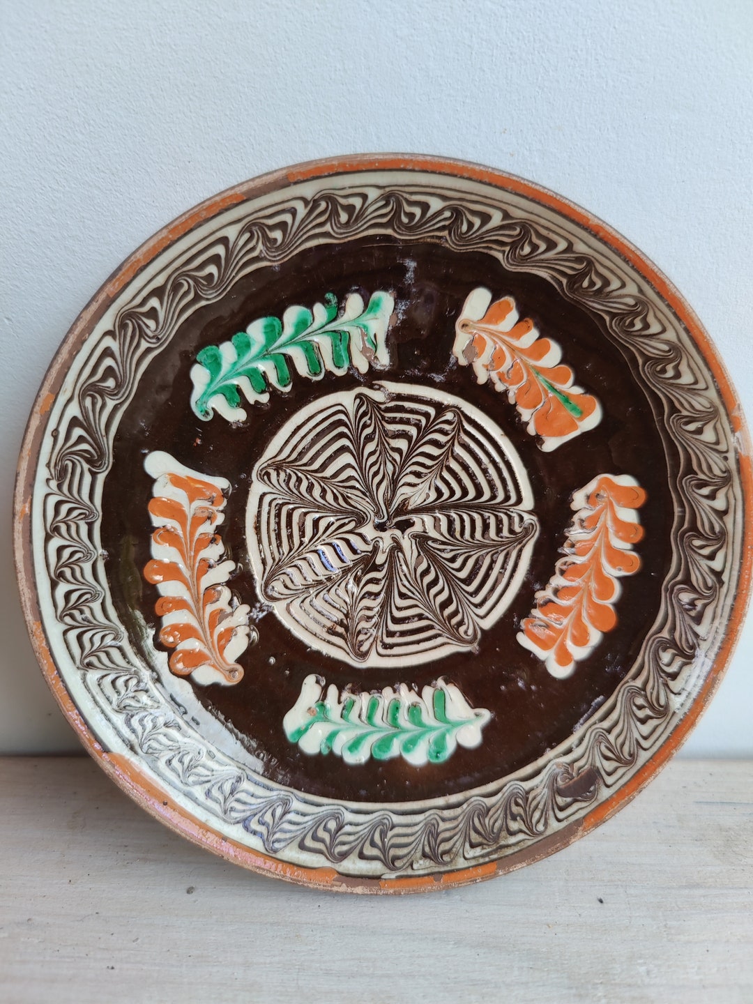Vintage Horezu Pottery Plate: Romanian Folk Art Wall Decor - Etsy
