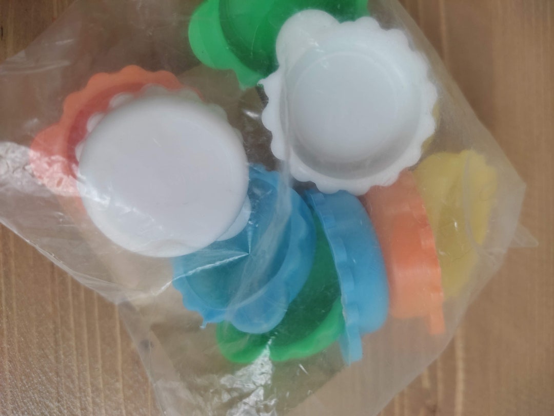 Unused Vintage Plastic Water Bottlecaps Unopened Colorful - Etsy
