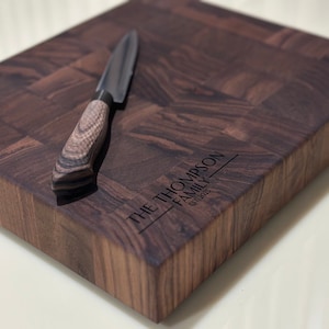 Engraved Butcher Block Cutting Board | Mini Chopping Block | Walnut End ...