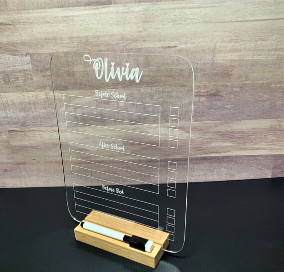 Engraved Custom Chore Chart Personalized Chore Chart Kids | Etsy