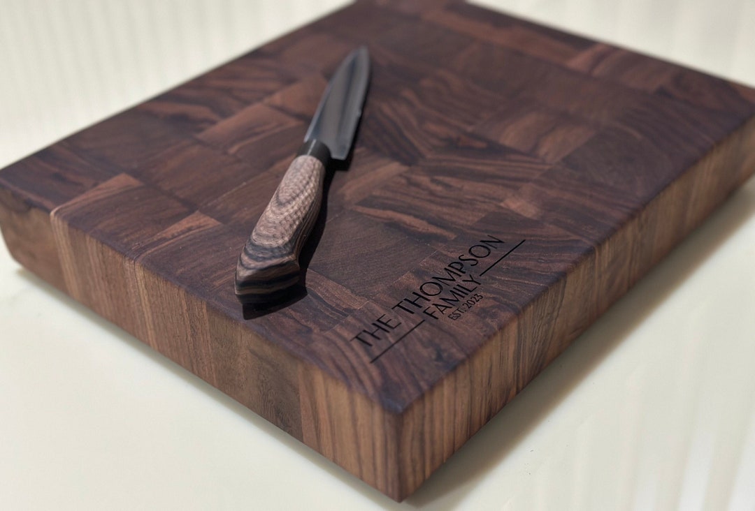 Engraved Butcher Block Cutting Board | Mini Chopping Block | Walnut End ...