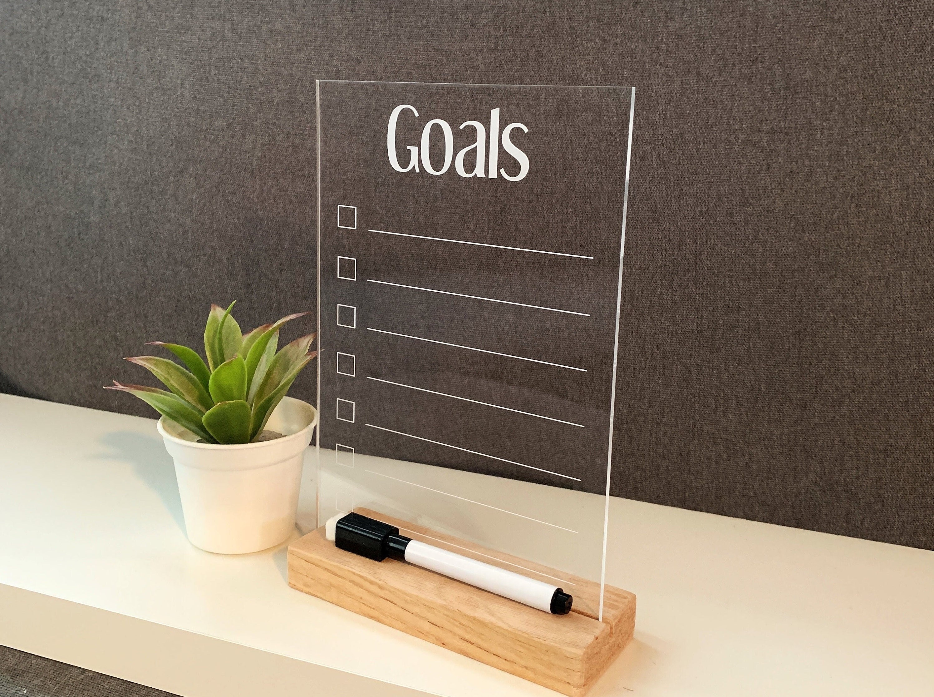 Engraved Acrylic Goals Board: Personalized Office Decor - Etsy
