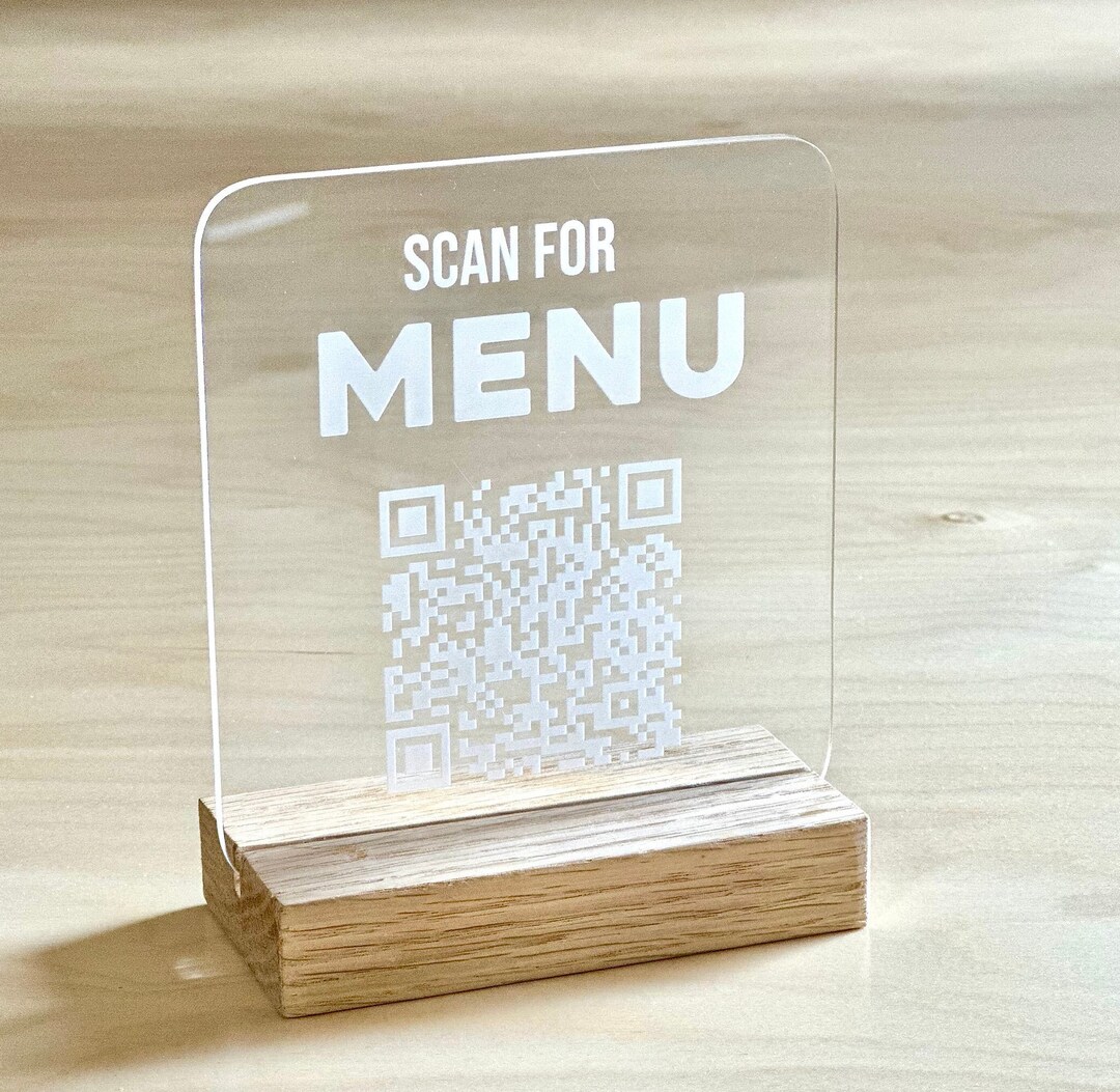Small Business QR Code Sign | Restaurant Menu Display | Scan to Pay QR ...