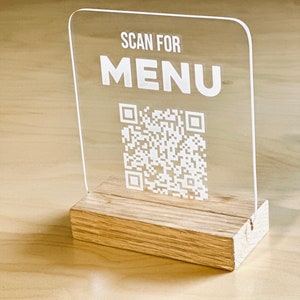 Small Business QR Code Sign | Restaurant Menu Display | Scan to Pay QR ...