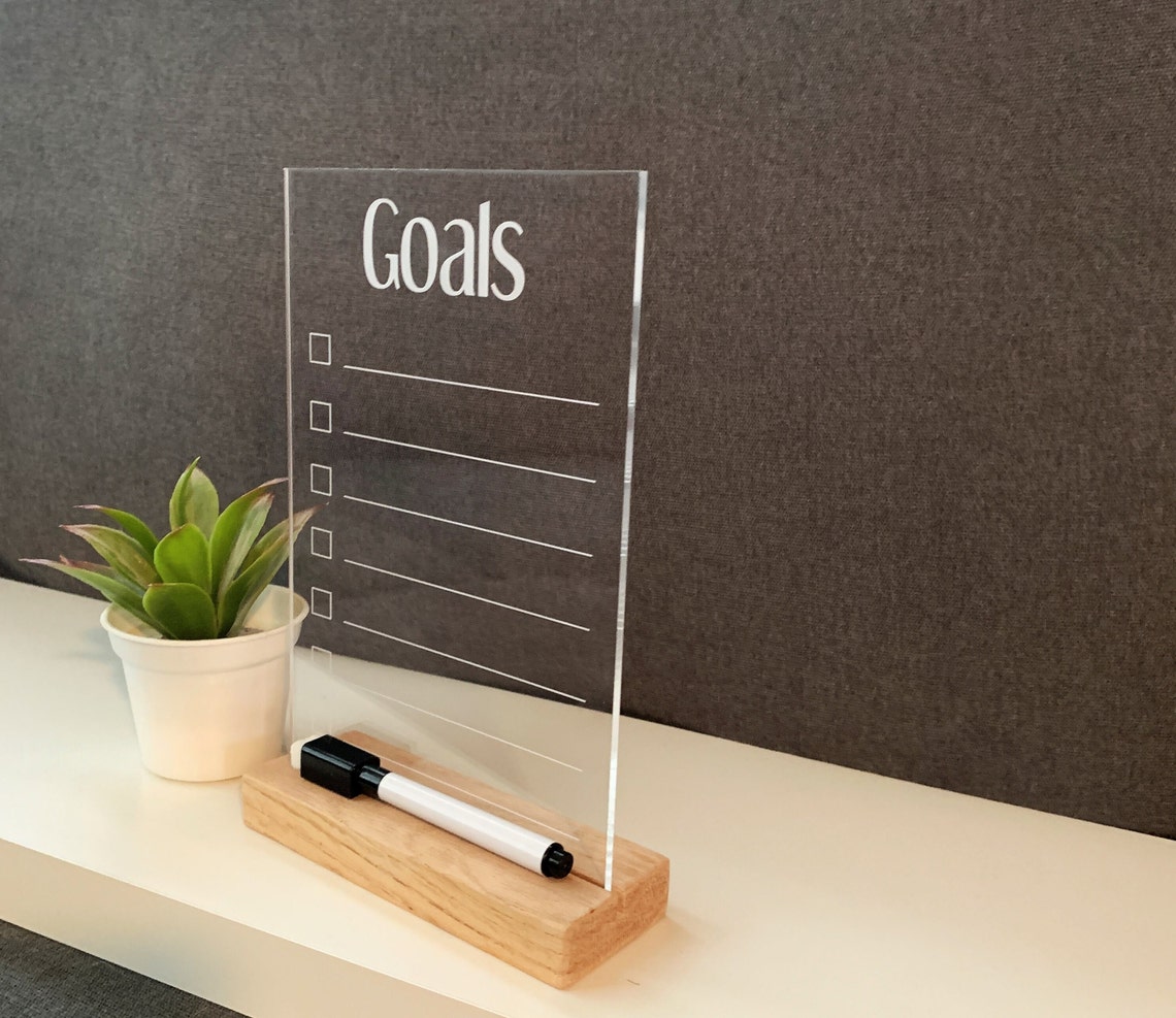 Engraved Acrylic Dry Erase Goals Board Personalized Acrylic - Etsy