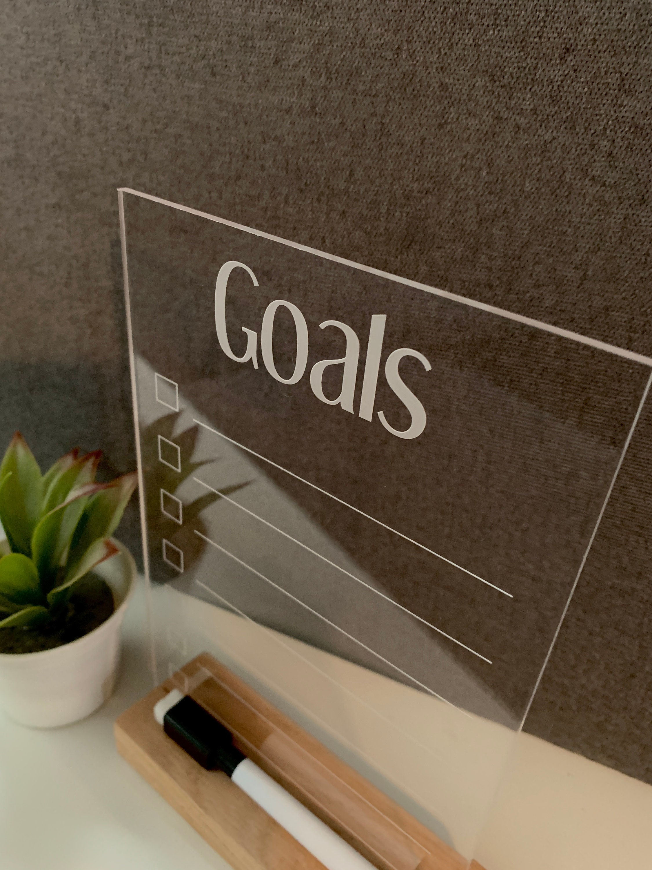 Engraved Acrylic Dry Erase Goals Board Personalized Acrylic - Etsy