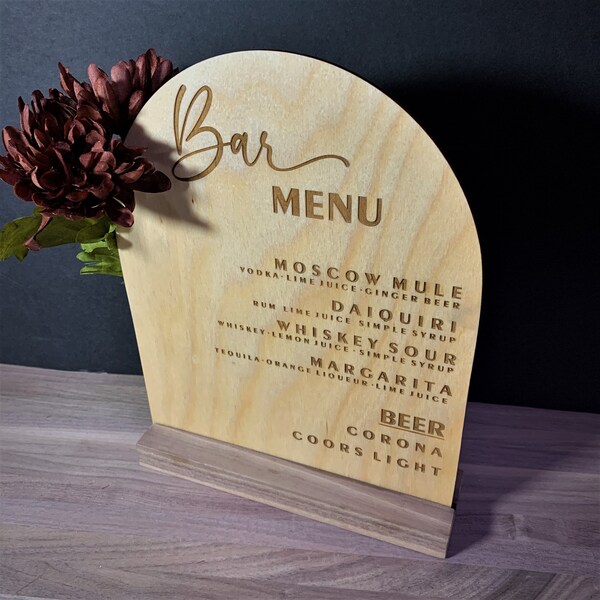Engraved Menu - Etsy
