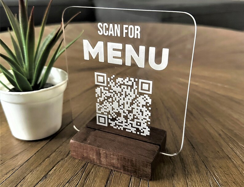 Small Business QR Code Sign Restaurant Menu Display Scan - Etsy