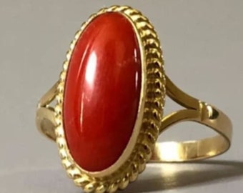 Buy Natural Certified 9.25 Ratti Red Coral Ring Original Natural ...