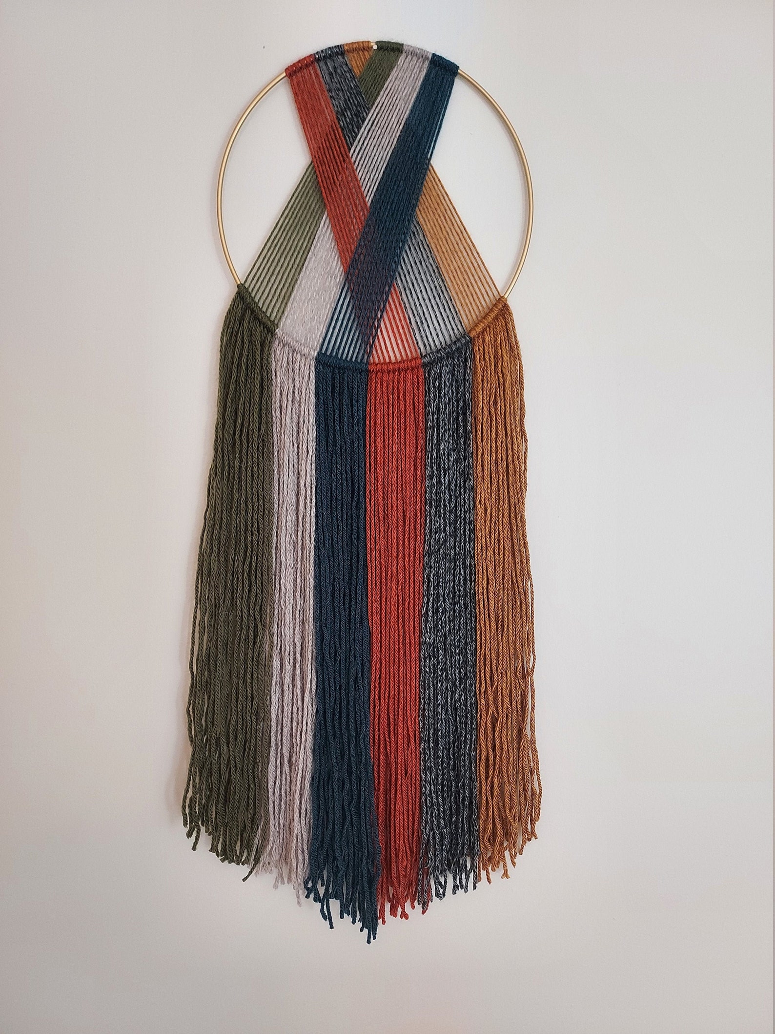 Multi Color Macrame Ring Wall Hanging / Yarn Hoop Hanging - Etsy