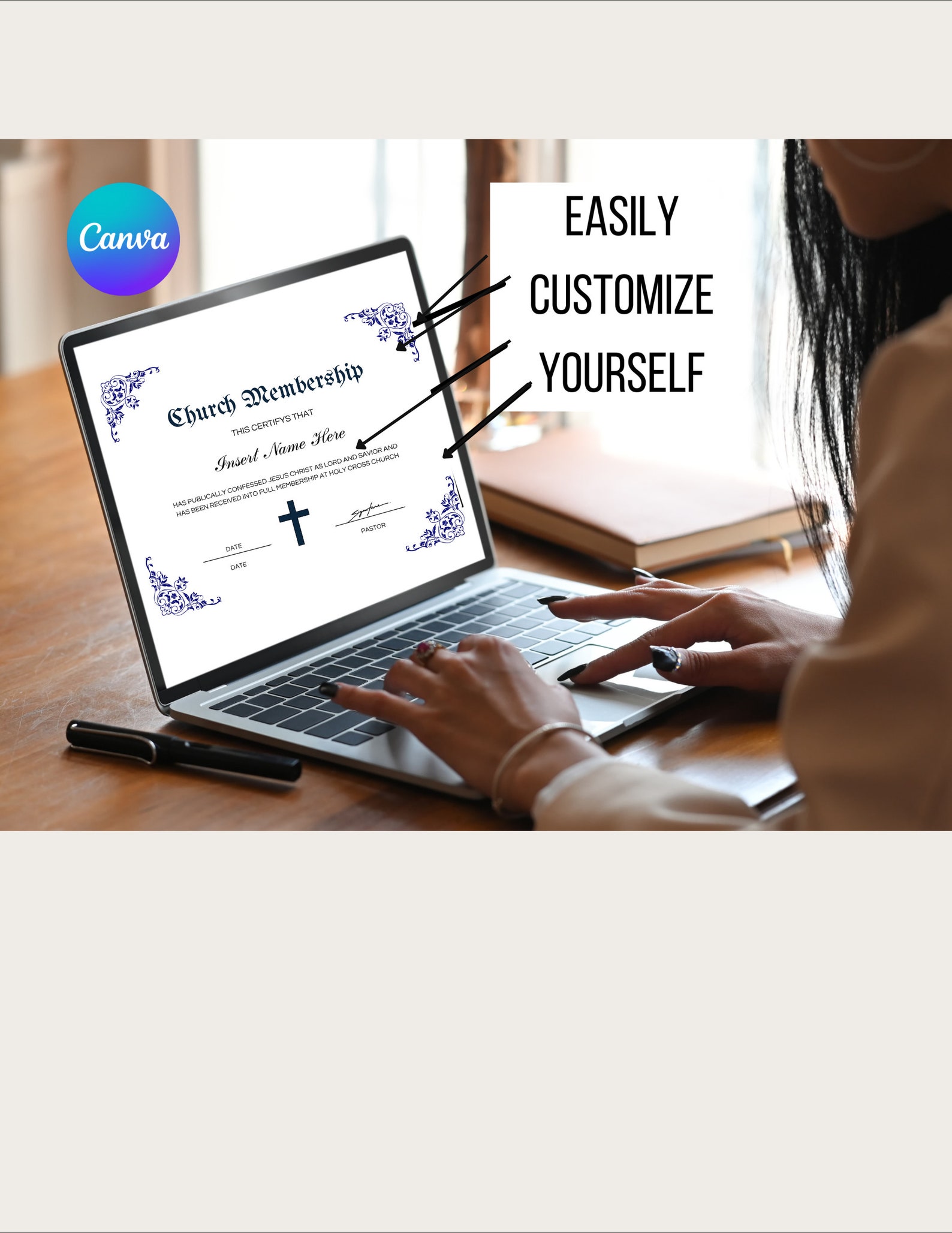 Editable Church Membership Certificate Template (digital Download) - Etsy