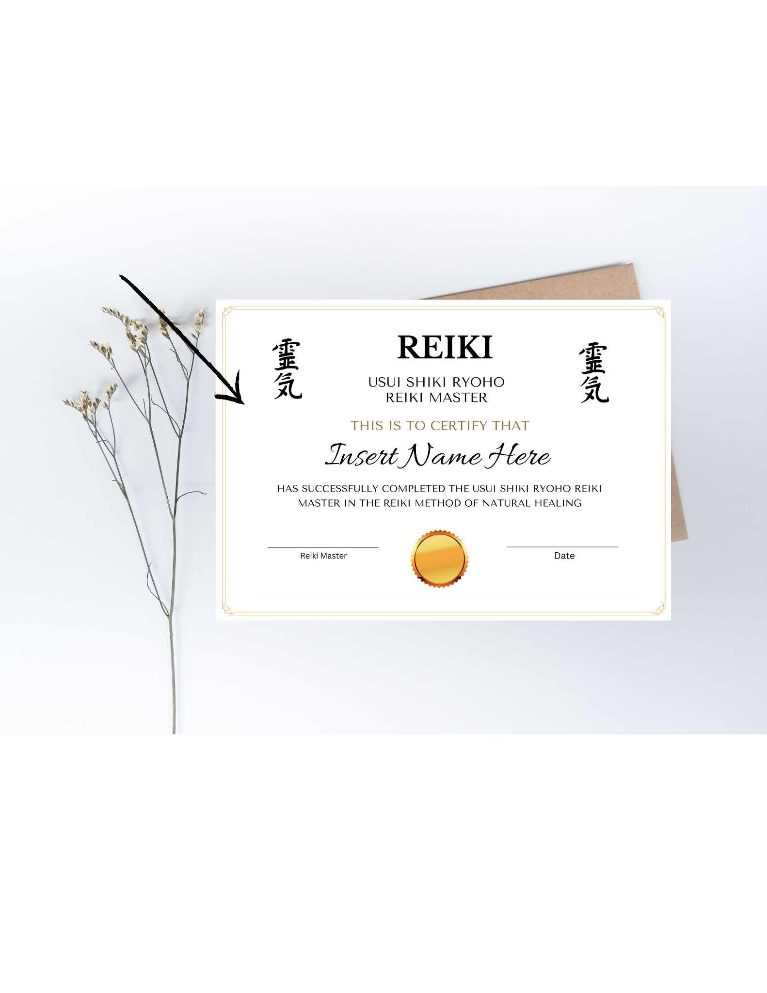 Reiki Certificate Template: Levels I, II, Master (digital Download) - Etsy