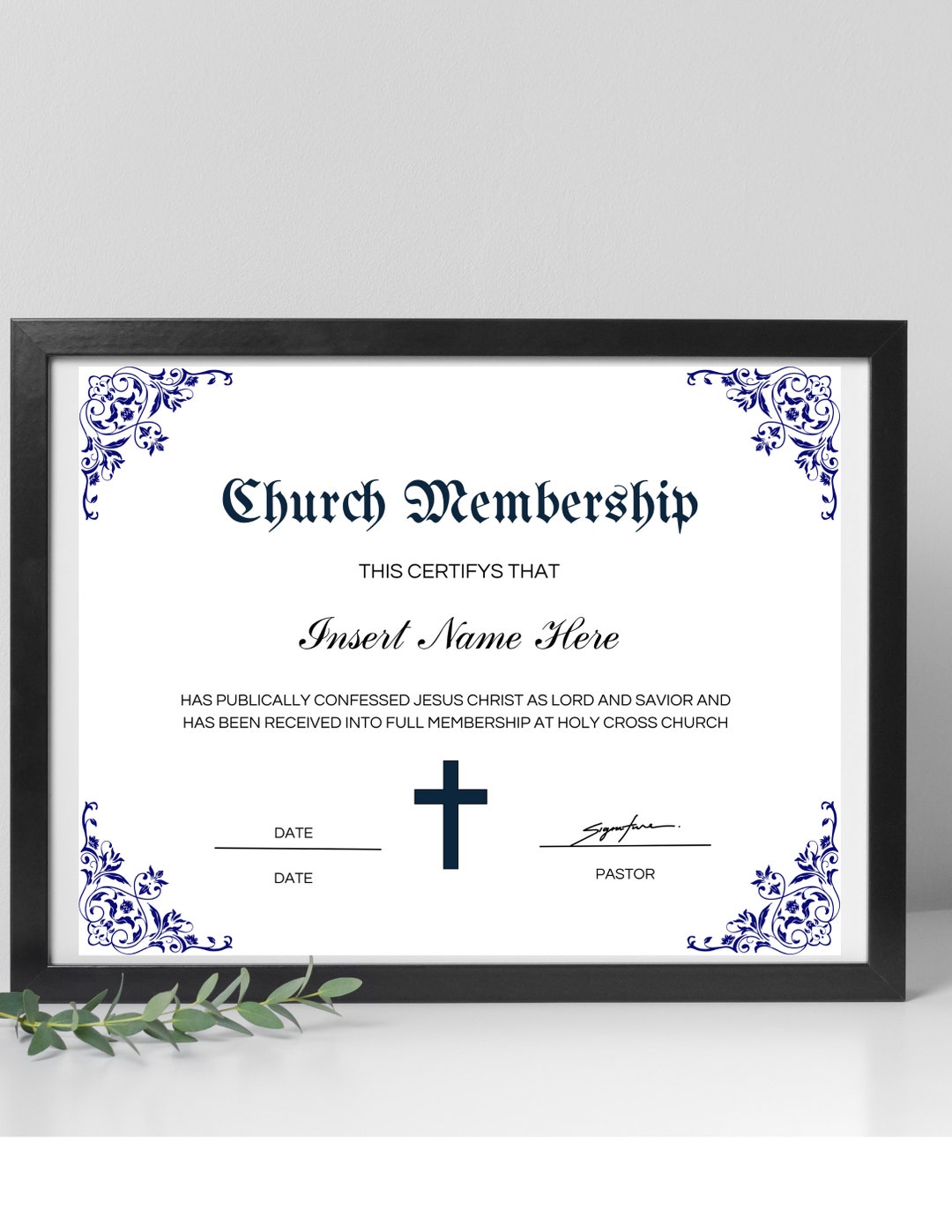 Editable Church Membership Certificate Template (digital Download) - Etsy