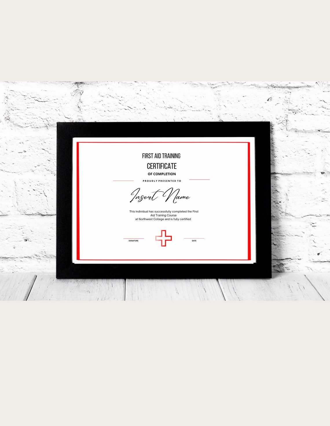Editable Certificate of Completion, First Aid Training Certificate ...
