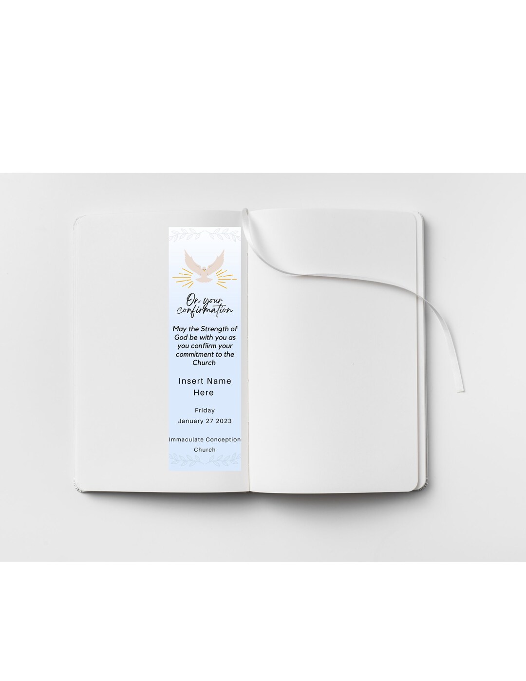 Christian Confirmation Bookmark: Bible Verse Printable (digital ...