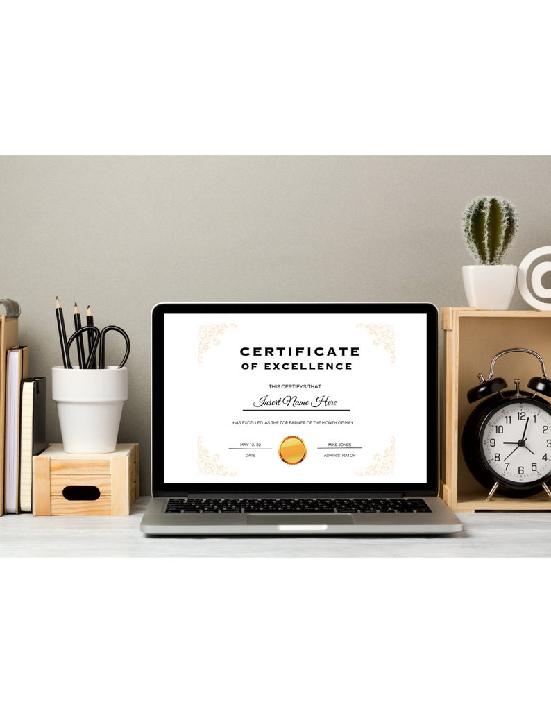 Editable Certificate of Excellence, Training Certificate Template ...