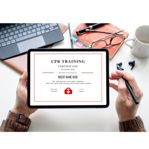 CPR Training Certificate , CPR Editable Template, CPR Course Completion ...