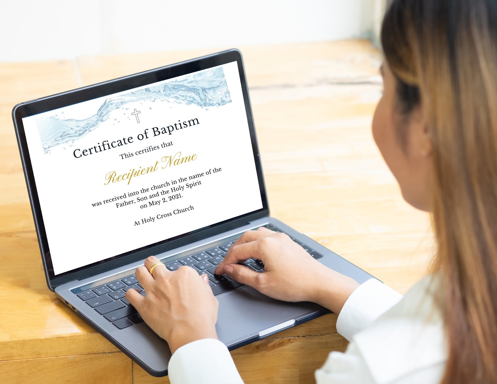 Editable Baptism Certificate Template: Elegant DIY Christening (digital ...