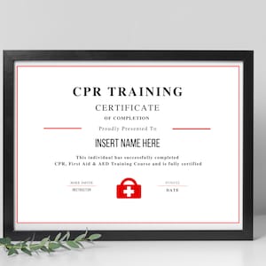 CPR Training Certificate , CPR Editable Template, CPR Course Completion ...