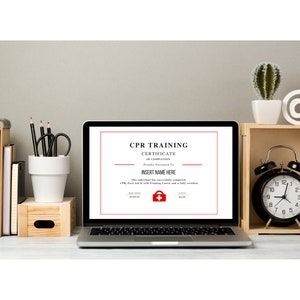 CPR Training Certificate , CPR Editable Template, CPR Course Completion ...