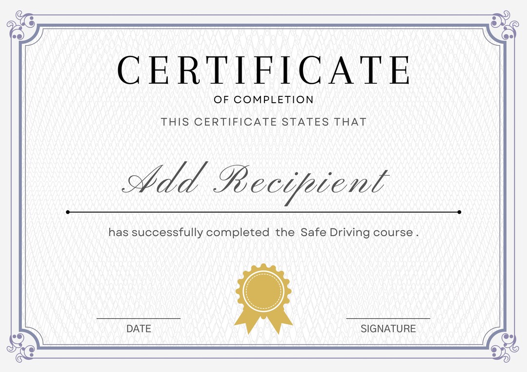 Driving Certificate Template