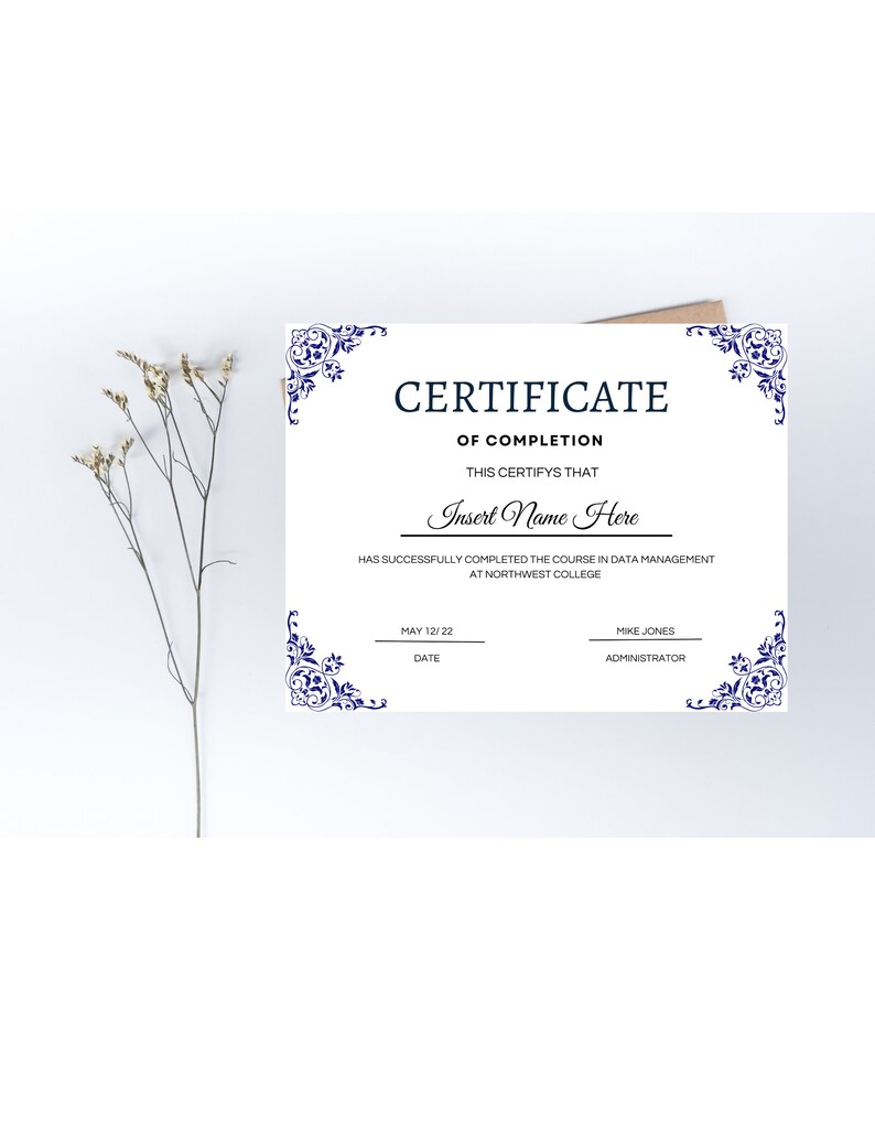 Editable Certificate of Completion, Certificate of Completion, Training ...