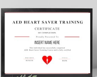 CPR Training Certificate , CPR Editable Template, CPR Course Completion ...