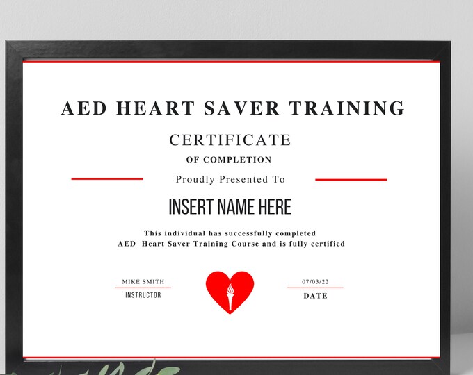Editable CPR First Aid Certificate Template: Instant Download (canva ...