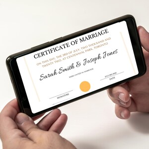 Modern Wedding Certificate Template, Editable Printable Certificate of ...