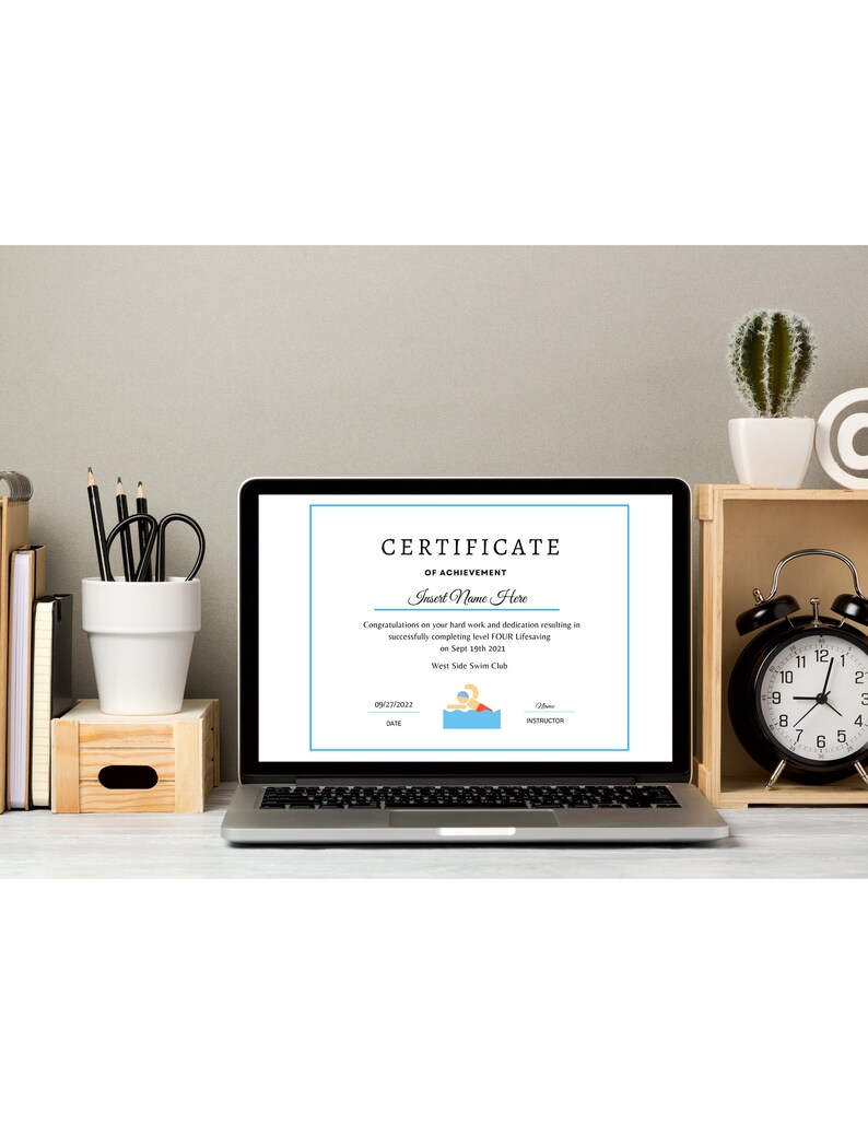 Editable Swimming Certificate, Swim Lesson Certificate, Swimming ...