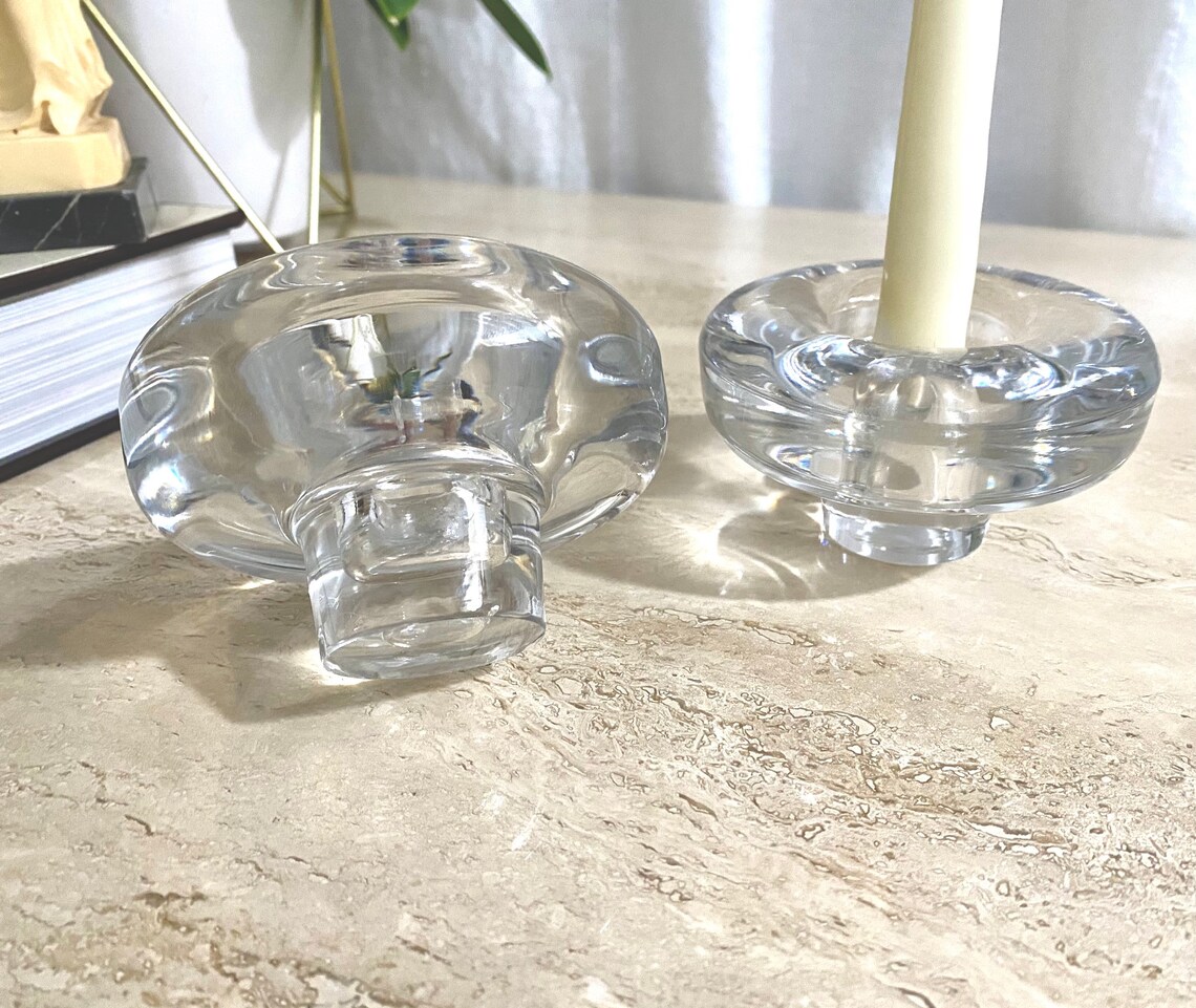 Vintage Mid Century Modern Pair of Dansk Crystal Candle Holders - Etsy