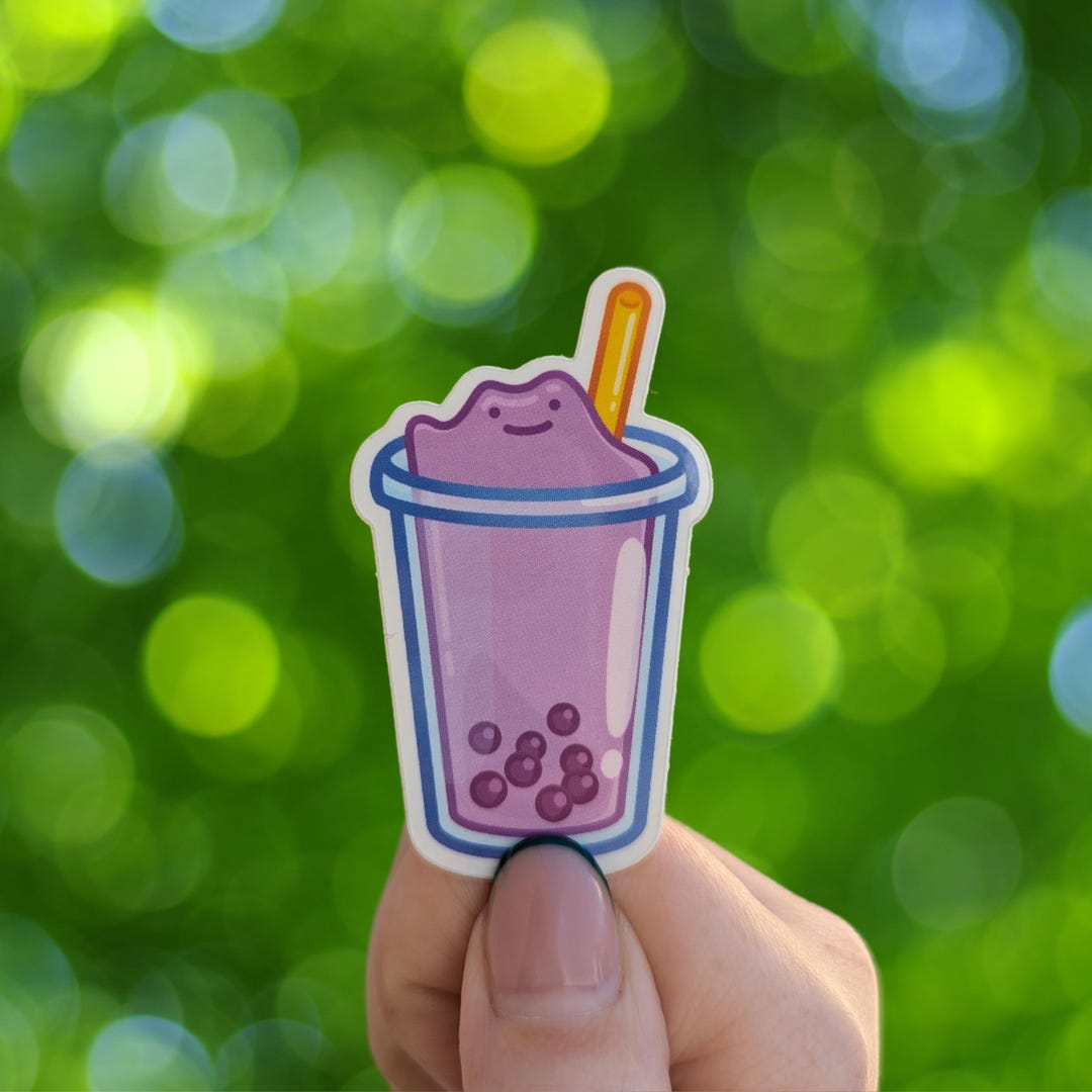 Ditto/shiny Ditto Boba Sticker | Die Cut Glossy Vinyl Sticker 6x3.6cm/2 ...