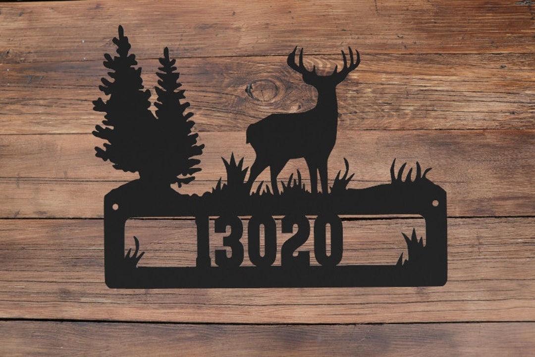 Metal Deer Address Sign - Etsy