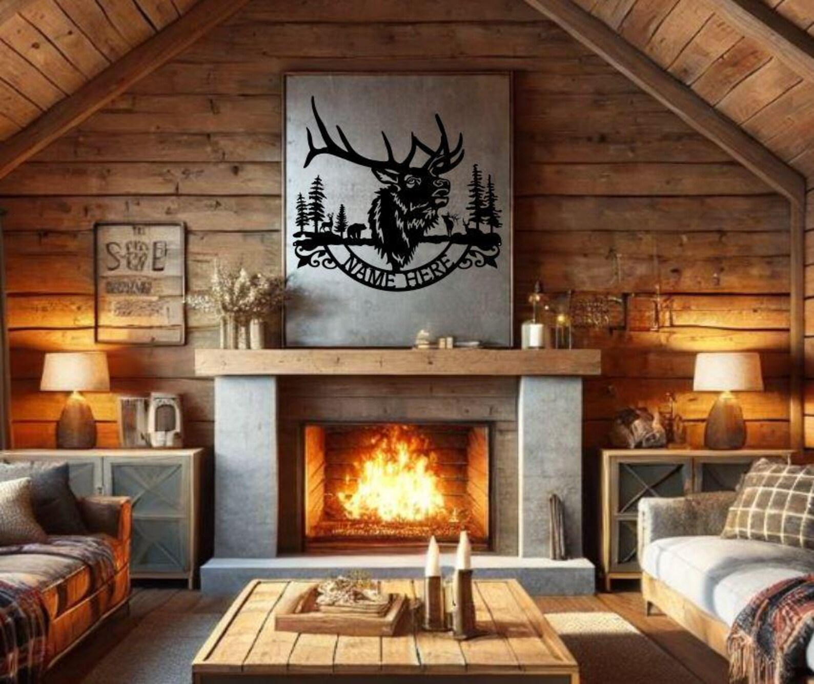 Personalized Elk Metal Wall Art – Rustic Wildlife Decor for Home ...