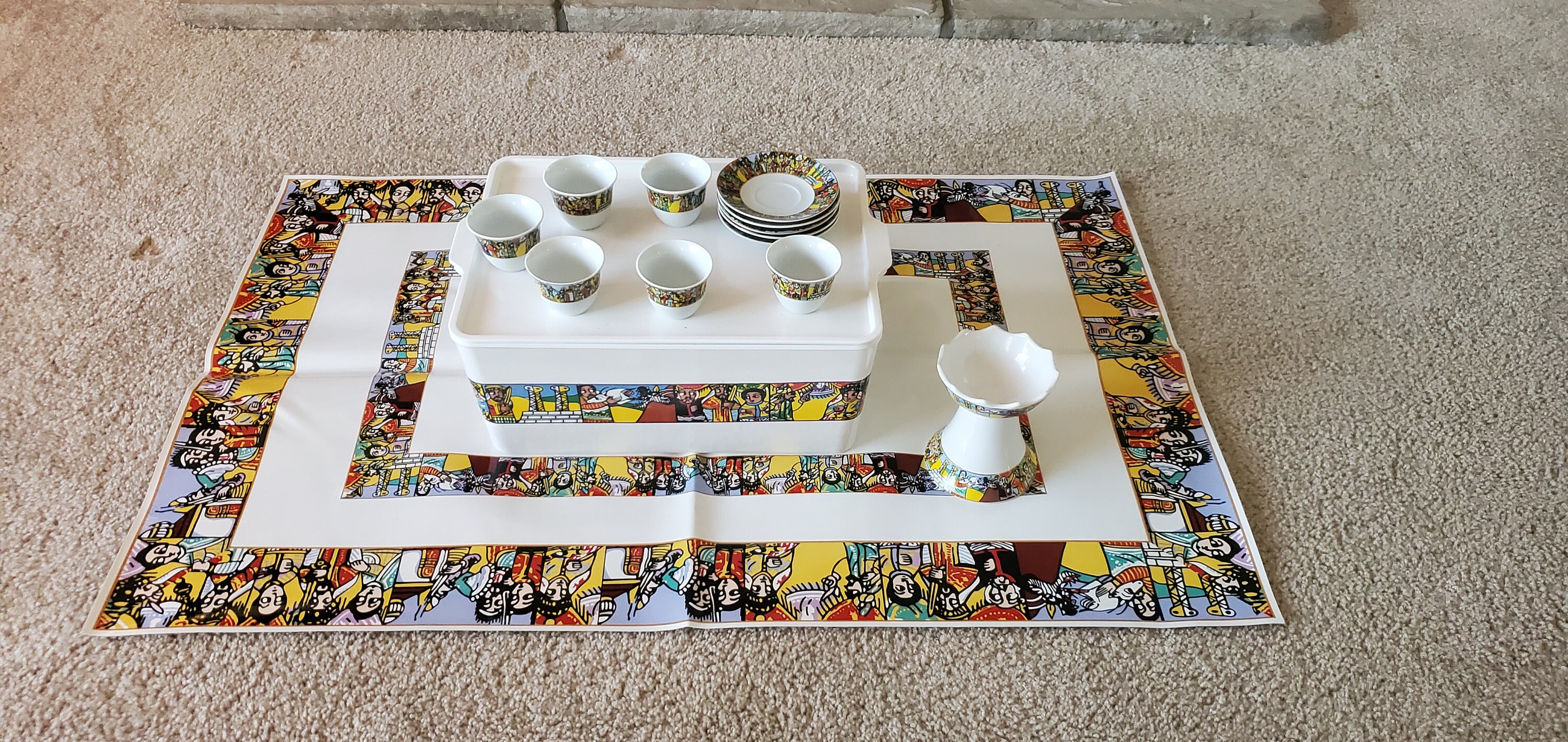 Traditional Ethiopian and Eritrean Large Coffee Mat Saba, የቡና ምንጣፍ mat ...