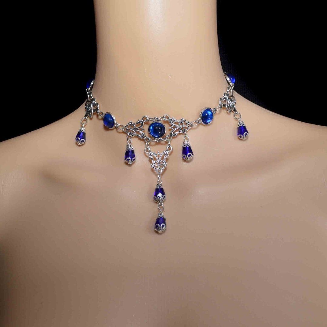 Gothc Choker Necklace. Victorian, Medieval Renaissance Necklace. Silver ...