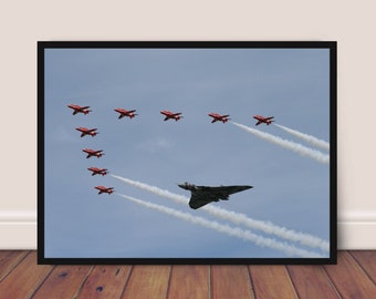 RAF Vulcan and the Red Arrows Last Flight - Premium Photograph by Pro ...