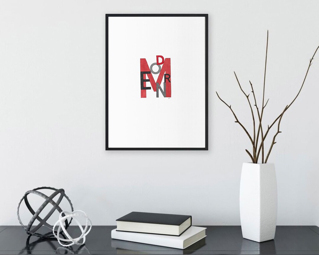 Modern Hand Drawn Word Art Print - Etsy UK
