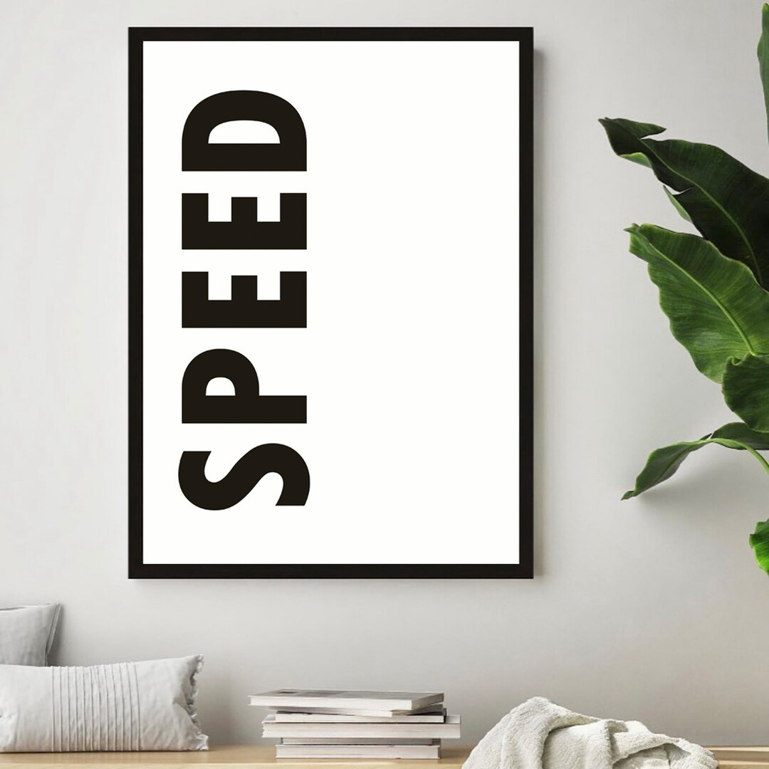 Speed Word Art Wall Print - Etsy